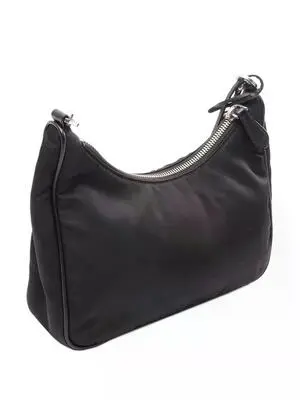 Prada Saffiano Trimmed Re-nylon Re-edition 2005 Satchel - Black
