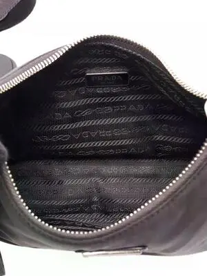 Prada Saffiano Trimmed Re-nylon Re-edition 2005 Satchel - Black