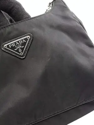 Prada Saffiano Trimmed Re-nylon Re-edition 2005 Satchel - Black