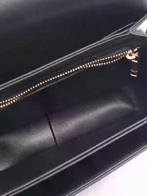 Celine Teen Shiny Calfskin Triomphe Crossbody Bag - Black
