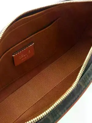 Celine 2010-2026 Mini Triomphe Cuir Coated Canvas Camera Bag Shoulder Bag