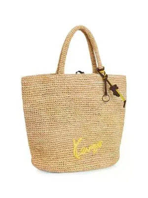 Kenzo Large Barket Signature-embroidered Tote Bag - Neutrals