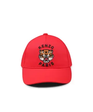 Kenzo Logo-embroidered Cotton Cap - Red