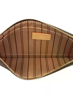 LOUIS VUITTON Monogram Neverfull Mm Pouch - Brown
