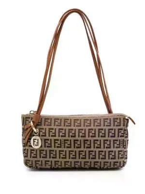 FENDI 2000-2010 Zucchino Canvas Triple Strap Pochette Shoulder Bag