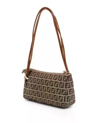 Fendi 2000-2010 Zucchino Canvas Triple Strap Pochette Shoulder Bag