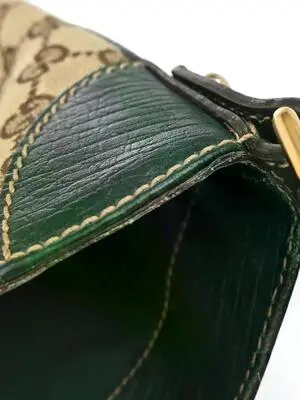 Gucci 1990-2000s Horsebit Gg Canvas Shoulder Bag