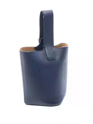 Loewe Calfskin Pebble Bucket Bag Satchel - Blue