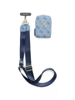 Guess Logo-print Crossbody Pouch - Blue