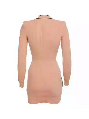 Elisabetta Franchi Rib-knit Double-breasted Mini Dress