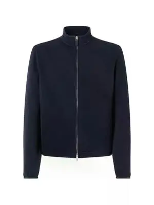 Zegna Wool Cotton And Silk Full Zip Sweatshirt