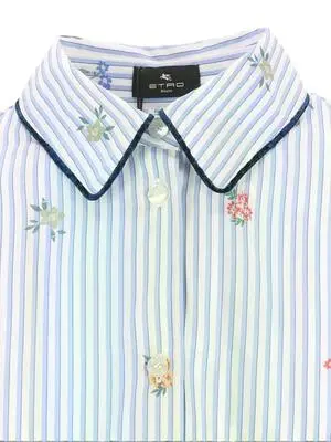 Etro Striped Floral-embroidered Shirt