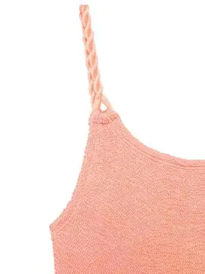 Hunza G Crinkle-effect Braided-strap Swimsuit - Pink