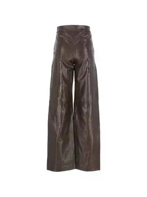 Federica Tosi Crocodile-effect Leather Trousers