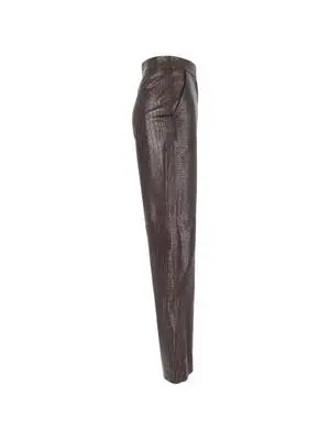 Federica Tosi Crocodile-effect Leather Trousers