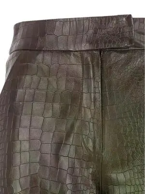 Federica Tosi Crocodile-effect Leather Trousers