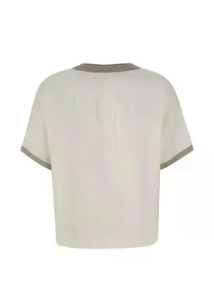 VIADESTE V-neck Short-sleeve Blouse