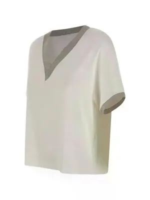 VIADESTE V-neck Short-sleeve Blouse
