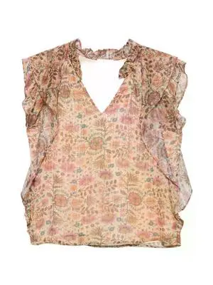 MAISON123 Floral Print Ruffled Top