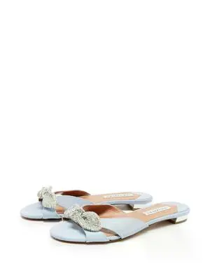 AQUAZZURA Very Bow Denim-effect Sandals