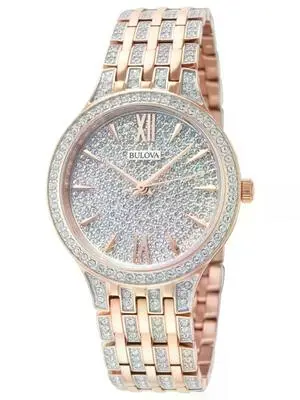 Bulova Crystal 32mm Watch - Silver