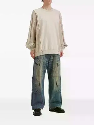 FIVE CM Cable-knit Panelled Sweater