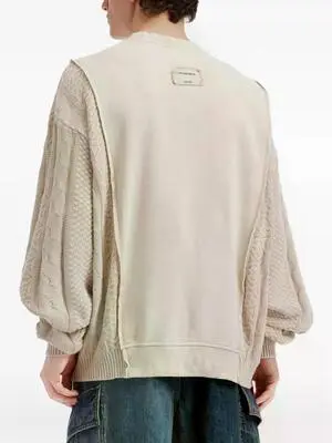 FIVE CM Cable-knit Panelled Sweater