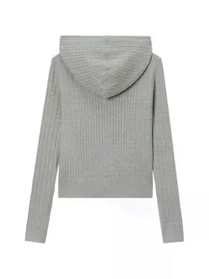 CHOCOOLATE Cable-knit Zip-up Cardigan
