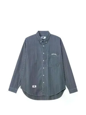 CHOCOOLATE Striped Button-down Shirt - Blue
