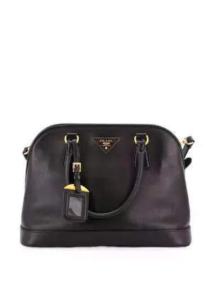 Prada Open Promenade Bag Saffiano Leather Medium Tote Bag - Black
