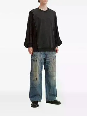 FIVE CM Cable-knit Panelled Sweatshirt