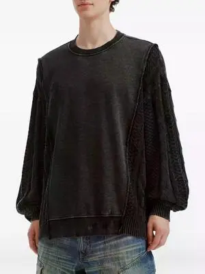 FIVE CM Cable-knit Panelled Sweatshirt