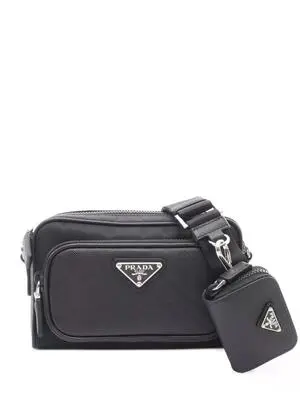 Prada Panelled Shoulder Bag - Black