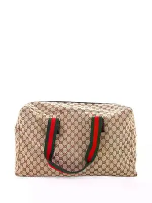 Gucci Web Carry On Duffle Bag Gg Canvas Large Travel Bag