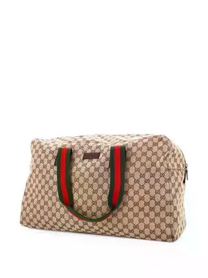 Gucci Web Carry On Duffle Bag Gg Canvas Large Travel Bag