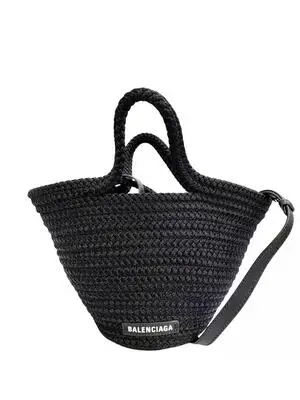 Balenciaga 2010-2022 Small Nylon Ibiza Basket Bag Satchel - Black