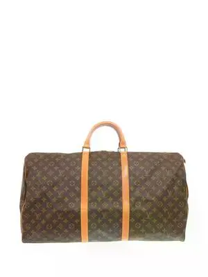 LOUIS VUITTON 1988 Monogram Keepall 55 Travel Bag - Brown