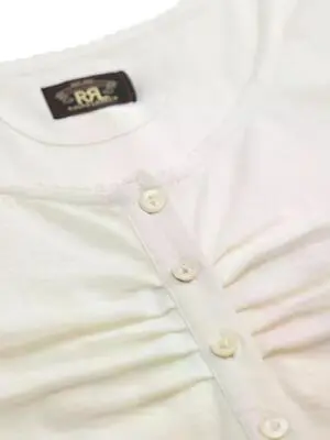 Ralph Lauren Button Lace Trim Top - Neutrals
