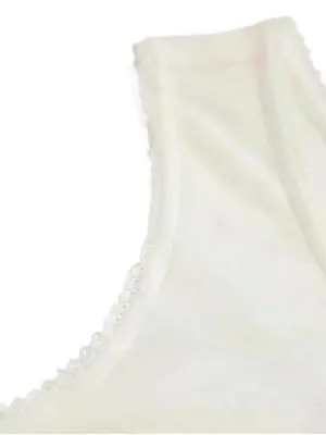 Ralph Lauren Button Lace Trim Top - Neutrals