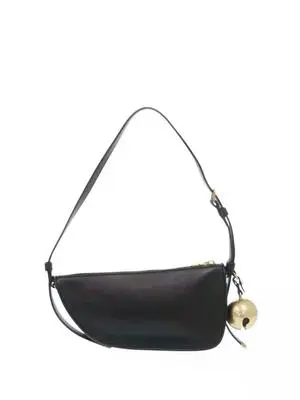 Burberry Lambskin Shield Shoulder Bag - Black