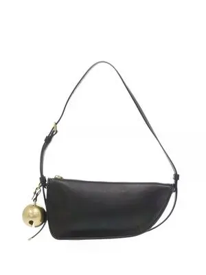 Burberry Lambskin Shield Shoulder Bag - Black
