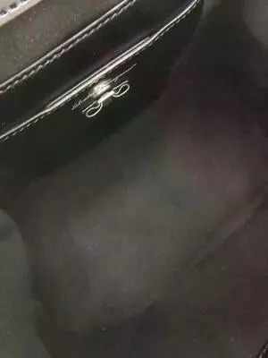 FERRAGAMO Studded Leather Vara Bow Bucket Bag Satchel