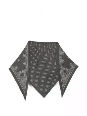Destin Polka-dot Paisley-print Scarf - Blue