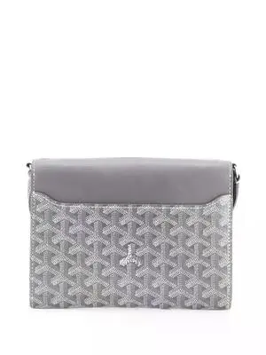 Goyard Chypre Wallet On Strap Coated Canvas With Leather Crossbody Bag - Grey