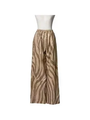 MULLER OF YOSHIOKUBO Dune Metallic Zebra-print Trousers - Brown