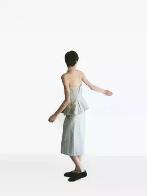 MULLER OF YOSHIOKUBO Linen Strapless Top