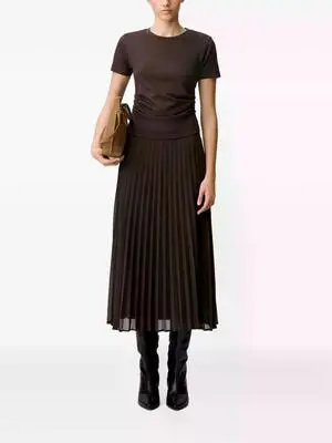 Claudie Pierlot Pleated Bi-material Dress