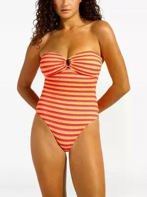 Seafolly Striped Ring-detail Swimsuit