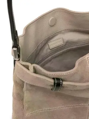 CROQUIS Suede-finish Buckled Shoulder Bag