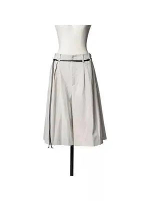 MULLER OF YOSHIOKUBO Belted Pleated Shorts - Neutrals